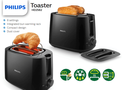 Philips HD2582 Pop Up Toaster - Ansons