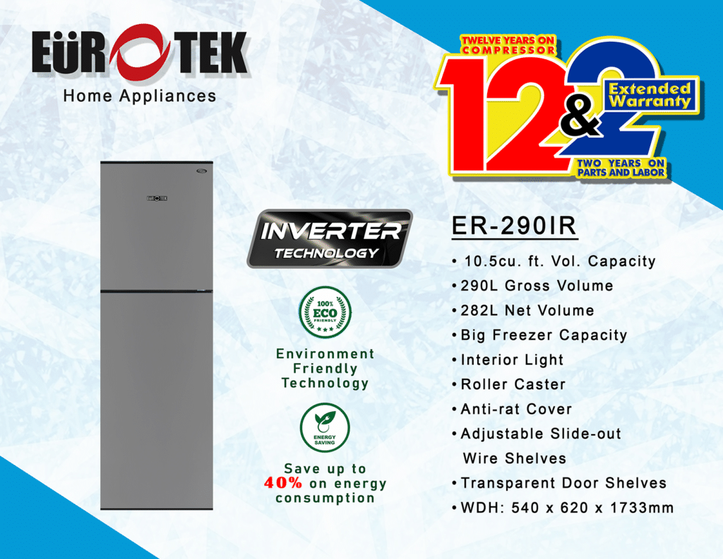 Eurotek ER-290IR 10.5 cu.ft. Two Door Refrigerator - Ansons