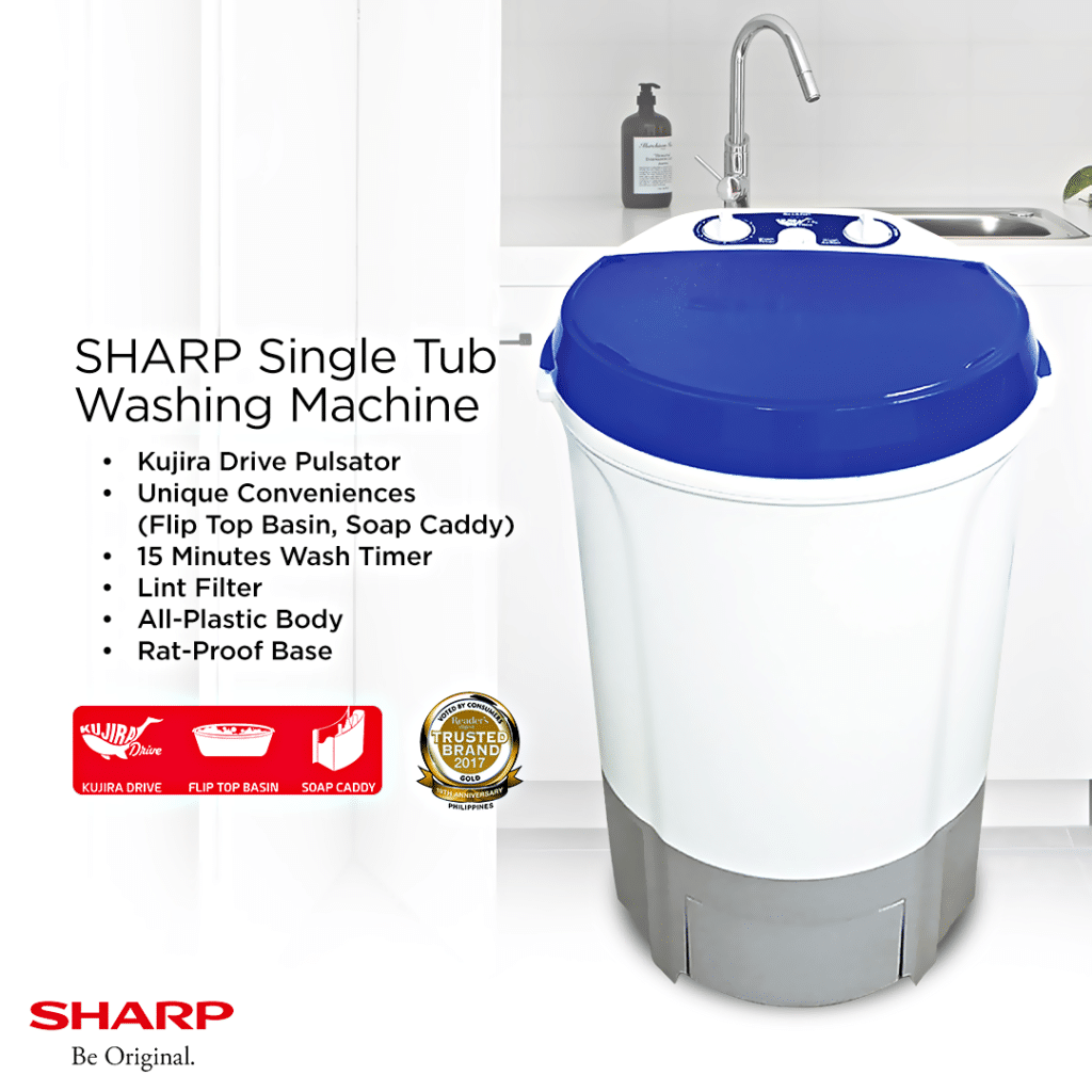 Sharp ES-WP85 BL 8.5 kg. Single Tub Washing Machine - Ansons