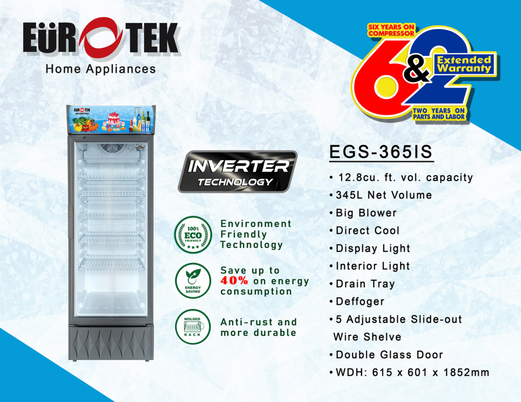 Eurotek EGS-365IS 12.8 cu.ft. Glass Showcase - Ansons