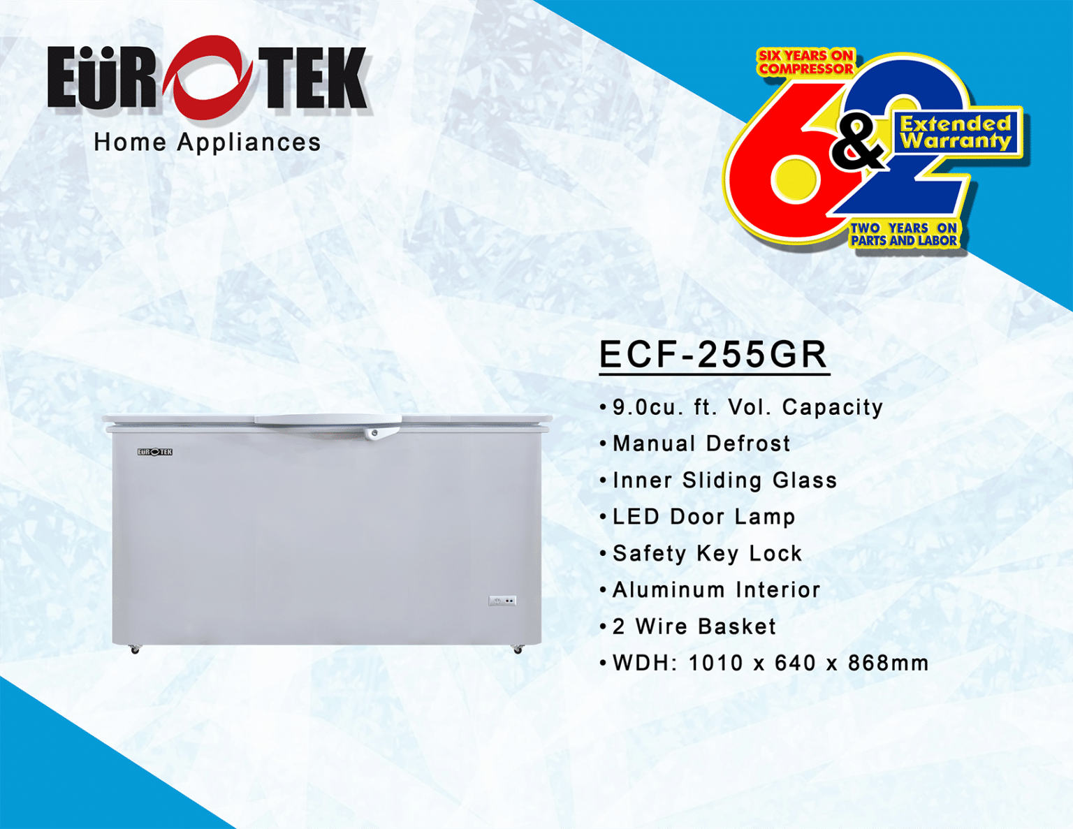 Eurotek ECF-255GR 9.0 cu. ft. Chest Freezer - Ansons