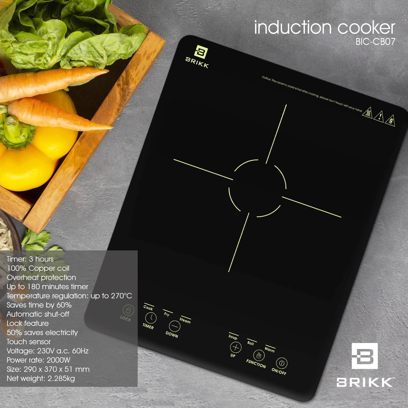 Brikk BIC-CB07 Induction Cooker - Ansons