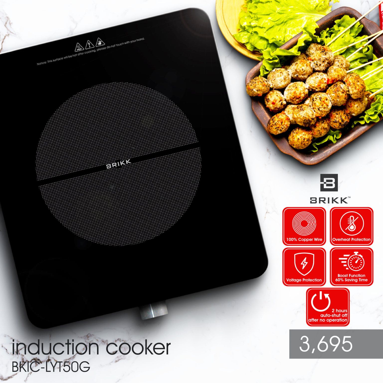 Brikk BKIC-LYT50G Induction Cooker - Ansons