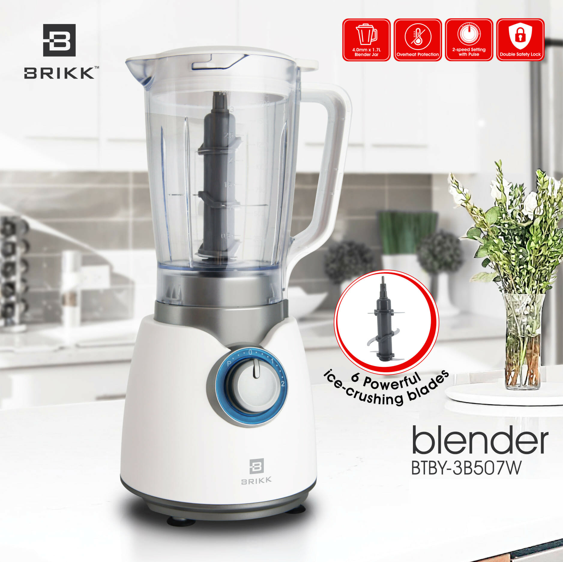 Brikk BTBY-3B507W 1.7 Liter Blender - Ansons