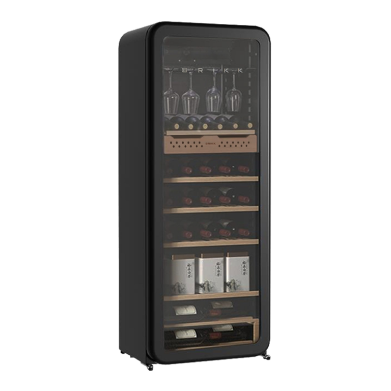 Brikk BHWC208LBK Black 7.3cu.ft. Retro Wine Chiller - Ansons