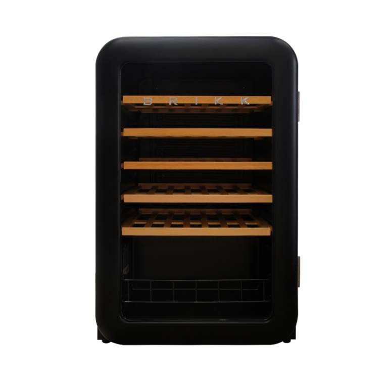 Brikk BHWC130LBK Black 4.1cu.ft. Retro Wine Chiller - Ansons