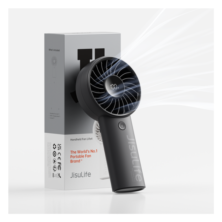 JisuLife LIFE 4 5000mAh Handheld Fan Black - Ansons