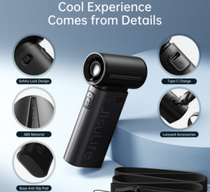 JisuLife LIFE 9 3600mAh Handheld Fan Black - Ansons