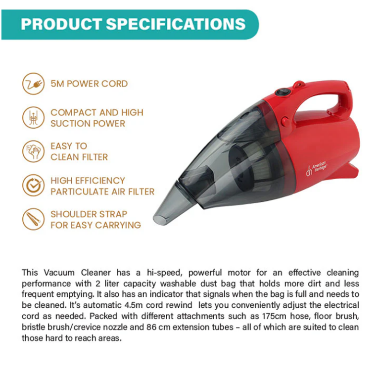 American Heritage AHVC-6202 Handy Vacuum Cleaner - Ansons