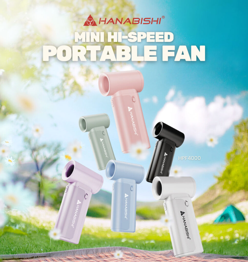 Hanabishi HPF 4000 White Mini Hi-Speed Portable Fan - Ansons